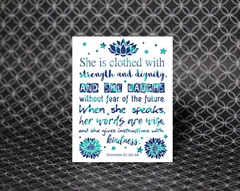 Proverbs 31 25 26 | Etsy