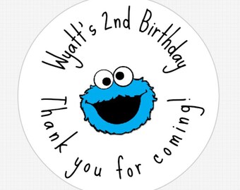 Cookie monster label | Etsy