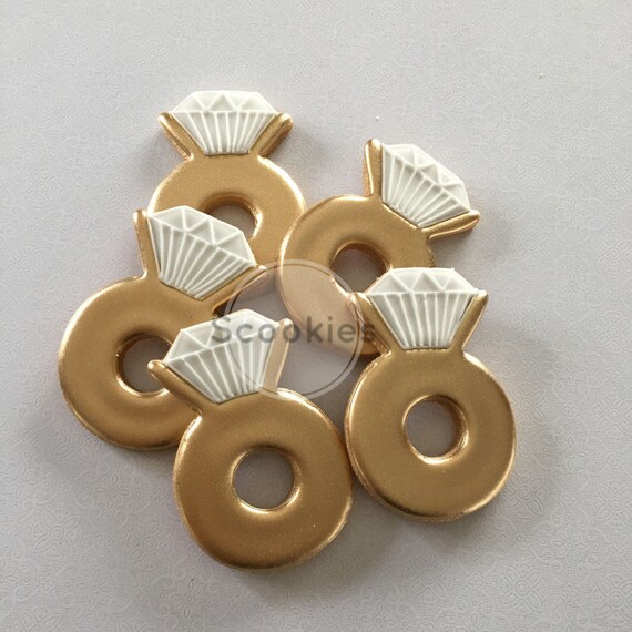 Engagement ring cookie Ring cookies Wedding