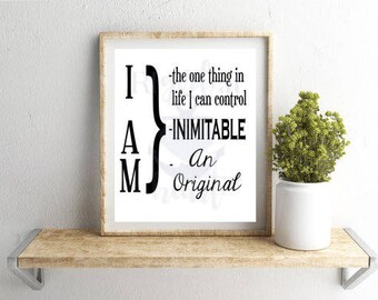 Hamilton quote I am inimitable I am an original Hand
