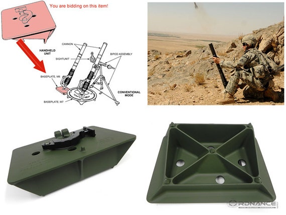 Vintage WWII US USGI 60mm M224 Mortar M8 Baseplate Excellent