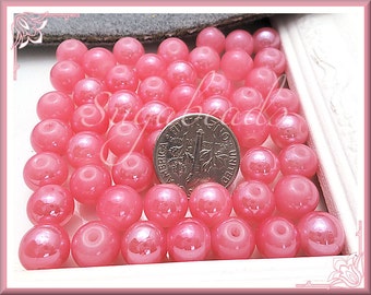 Pink glass beads | Etsy