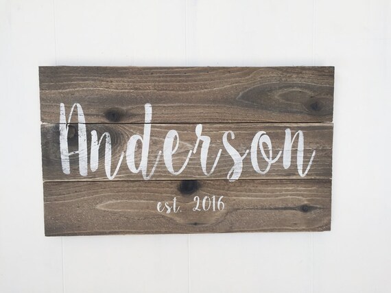 Custom Weathered Wood Sign Rustic Last Name Sign Family