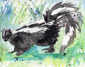 Skunk art | Etsy