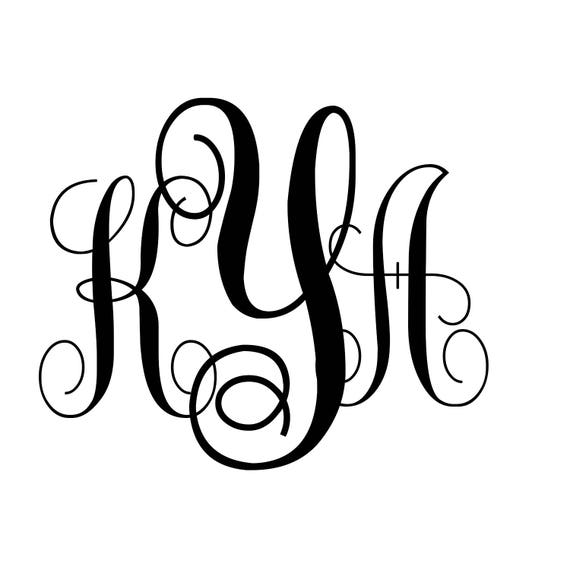 Custom Script Monogram Printable Monogram Initials Print