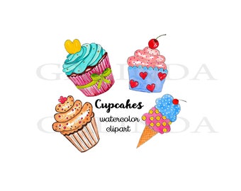 Cupcake clipart | Etsy
