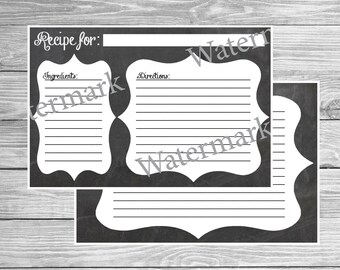 Recipe Book Binder Kit Chalkboard Printable Custom