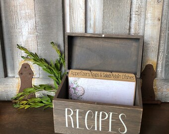 Rustic recipe box | Etsy