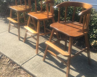 Wooden high chair | Etsy