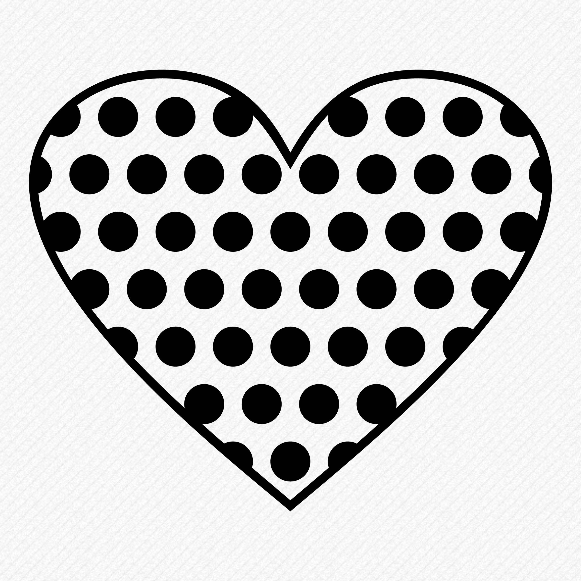 Polka Dots Heart SVG Polka Dots Heart Silhouette Polka Dot