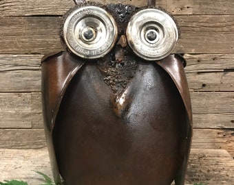Metal owl sculpture | Etsy