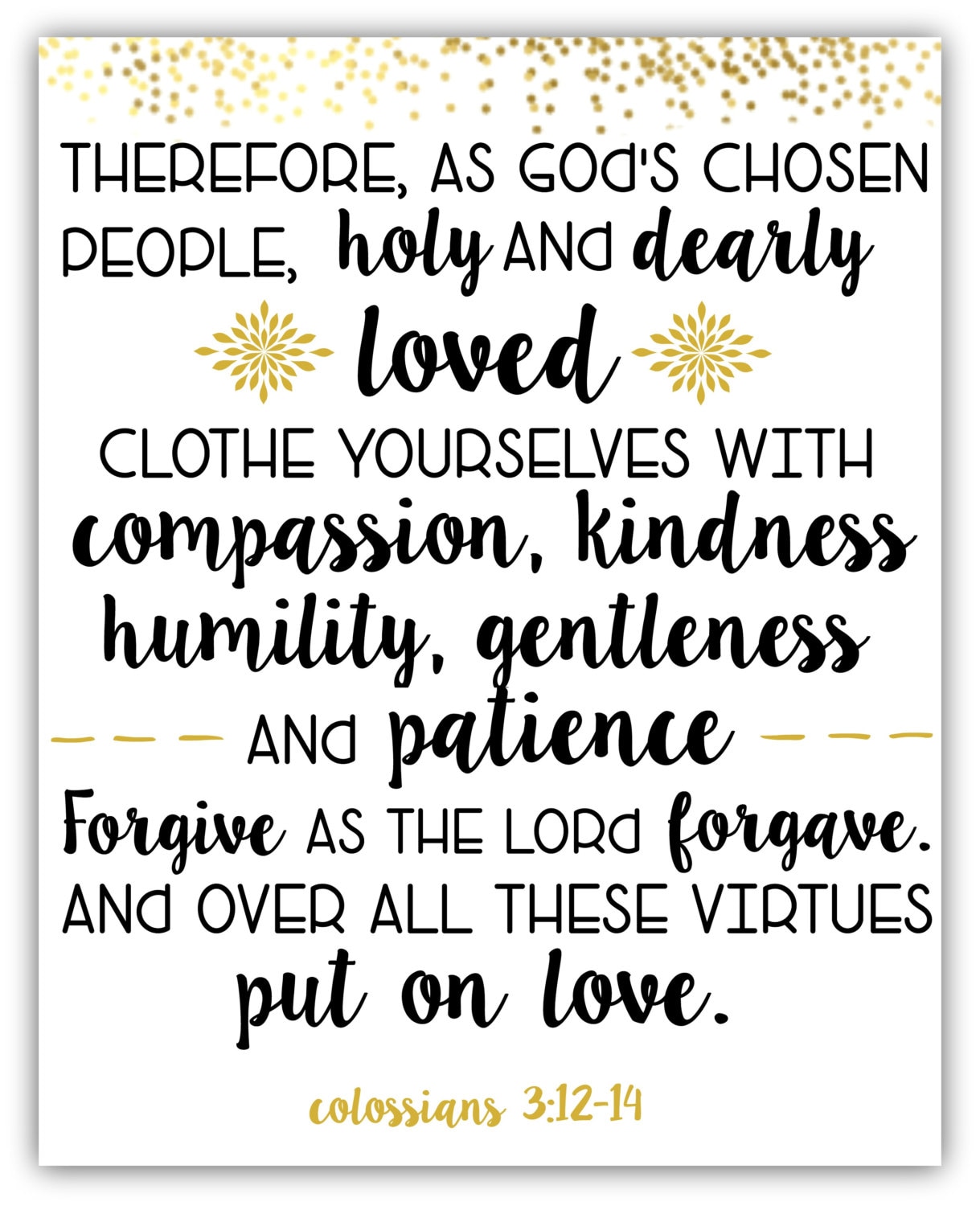Colossians 3:12-14 Bible Verse Digital Download PRINTABLE