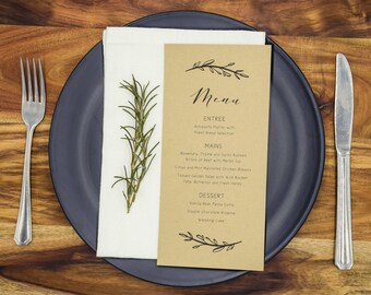 Wedding menu cards | Etsy