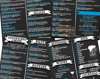 Customized Business Menu Restaurant Menu chalkboard style