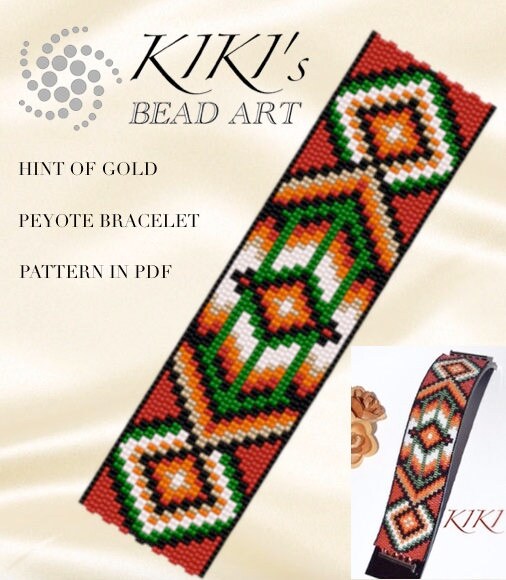 Pattern peyote bracelet Native American headband inspired