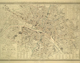 Paris map 16th century scanned version of an old original