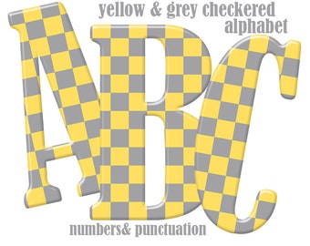 Checkered letters | Etsy