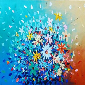 Bright flower art | Etsy