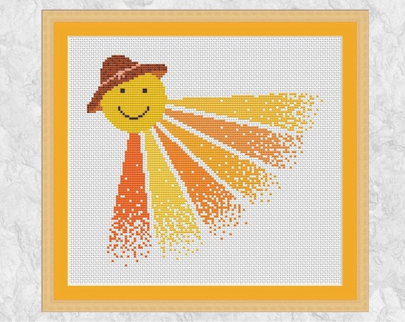 Sun cross stitch pattern printable cross stitch chart
