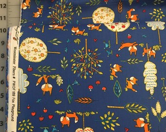 Fox print fabric | Etsy