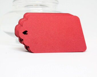 Red gift tags | Etsy