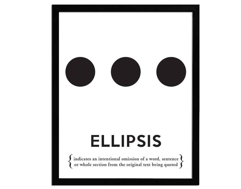 Ellipsis Typographic Print Punctuation Art Print Graphic