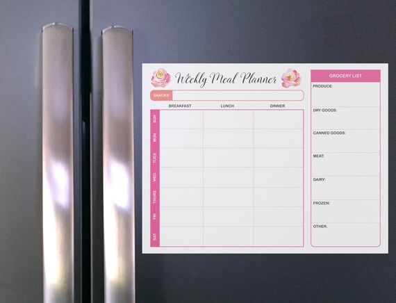 Magnetic fridge menu plan meal plan fridge fridge meal plan