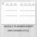 Weekly Planner Printable Horizontal Layout A5 Size Undated