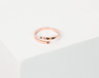 Custom Name Ring Personalized Stacking Ring Skinny