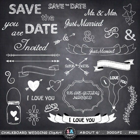 Chalkboard Wedding Clipart CHALKBOARD WEDDING clip