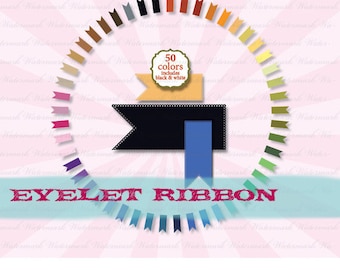 Digital Ribbon Banner Clipart Rainbow Border Frame Tag Ribbon