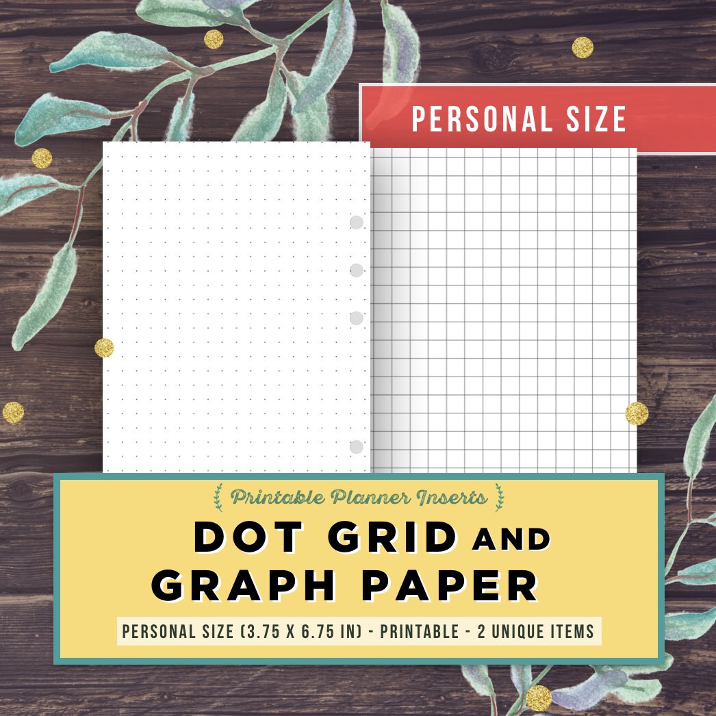 Bullet Journal Template: DOT GRID GRAPH paper Personal Size