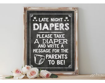 Diaper message sign | Etsy