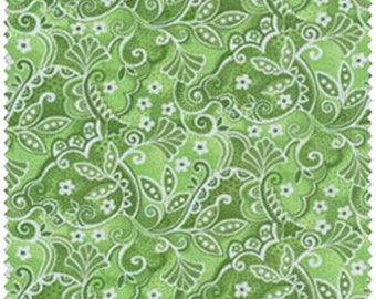 Green print fabric | Etsy