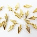 20 Mini Triangle Spike Matte Gold Plated