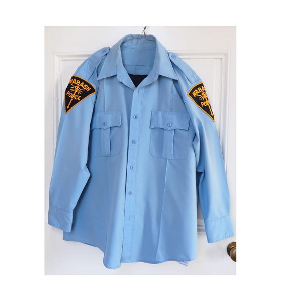 Vintage Police Uniform Light Blue with Black Trousers Zip up