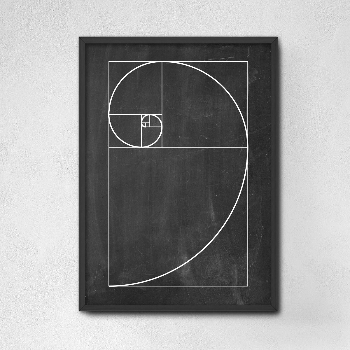 Fibonacci Spiral Wall Art Poster Mathematics Fibonacci
