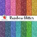 Glitter Rainbow Digital Scrapbook Paper 9x9 background