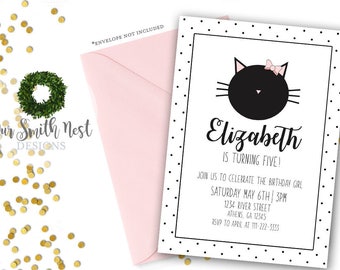 Cat invitation | Etsy