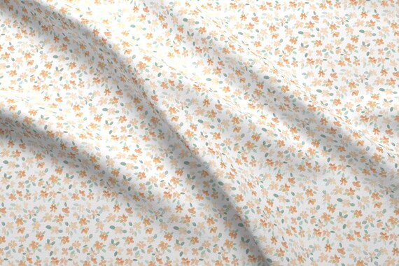 Items similar to Pink and White Petite Flower Fabric - Tiny Blush And ...