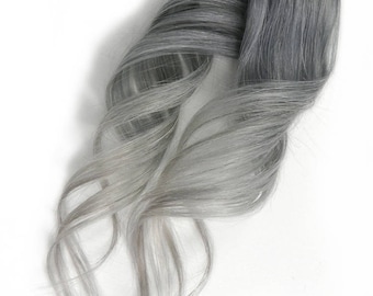 Grey hair extensions | Etsy
