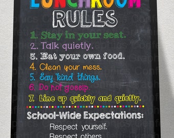 Classroom Rules Sign Poster Back to School Teacher