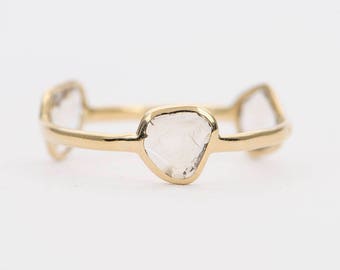 Diamond slice ring | Etsy