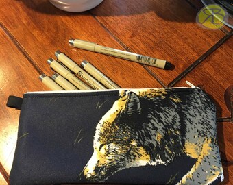 Wolf pencil case | Etsy