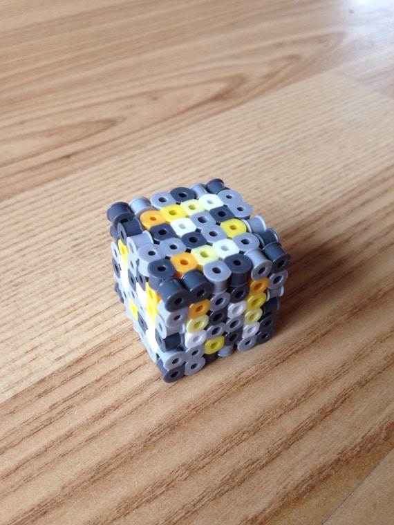 Items similar to Mini Minecraft Inspired Gold Ore 3D Perler Beads Block ...