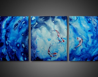 Koi fish wall art | Etsy