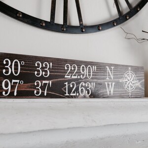 Gps coordinates sign | Etsy