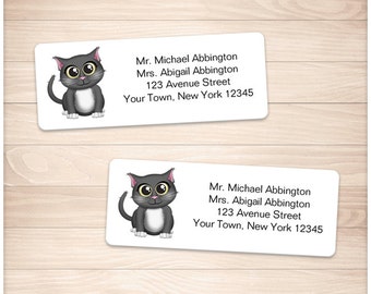 Cat address labels | Etsy