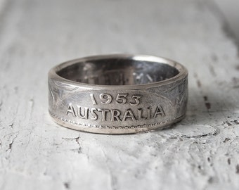 Silver coin ring | Etsy