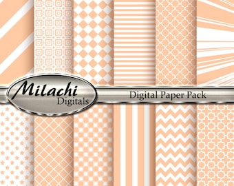 Valentines Day Digital Paper Mint and Peach Digital Paper